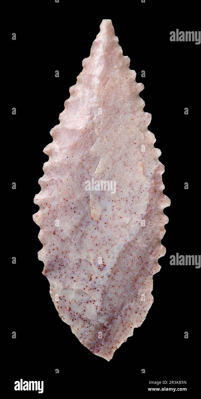 Foliate and lacy point in cut stone. Neolithic period. North Africa. 5 ...