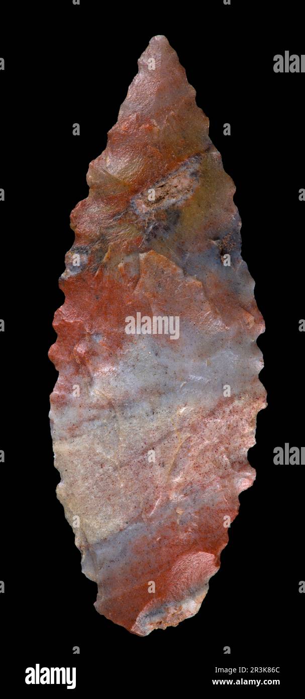 Foliate and lacy point in cut stone. Neolithic period. North Africa. 4 ...