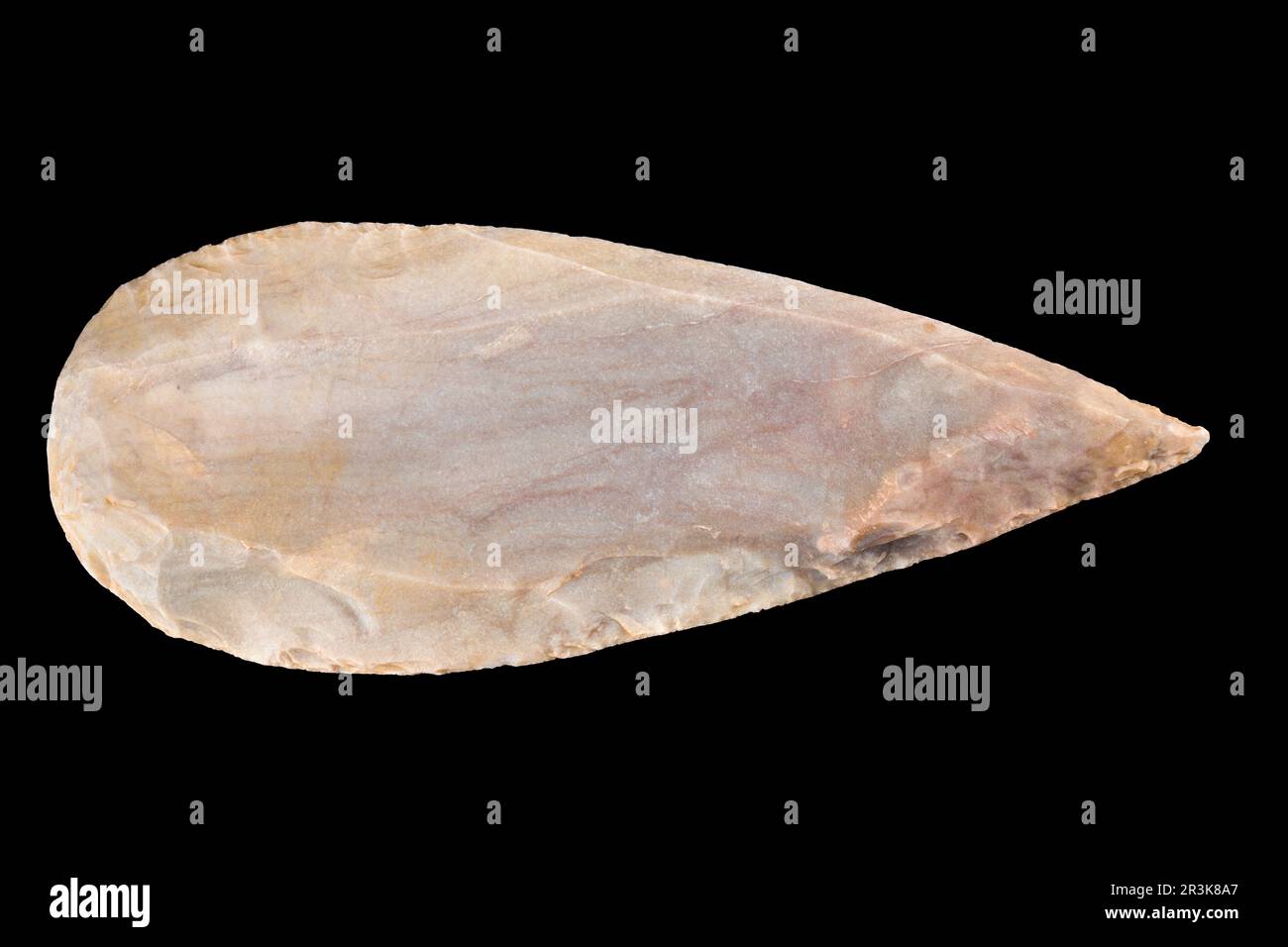 Leafy drill point. Beige jasper. North Africa, Neolithic Stock Photo ...