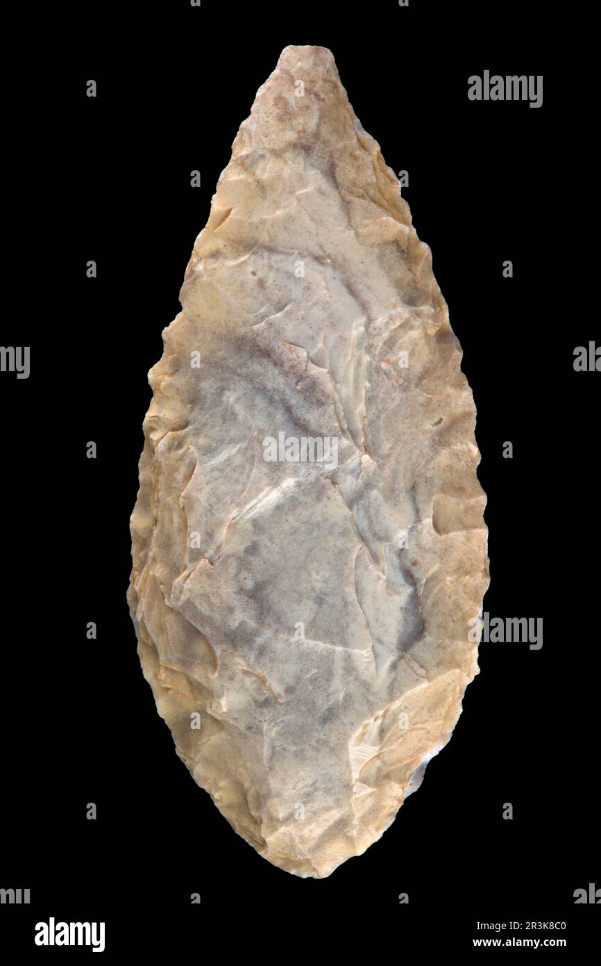 Point in the shape of a laurel leaf in cut stone. Neolithic period ...