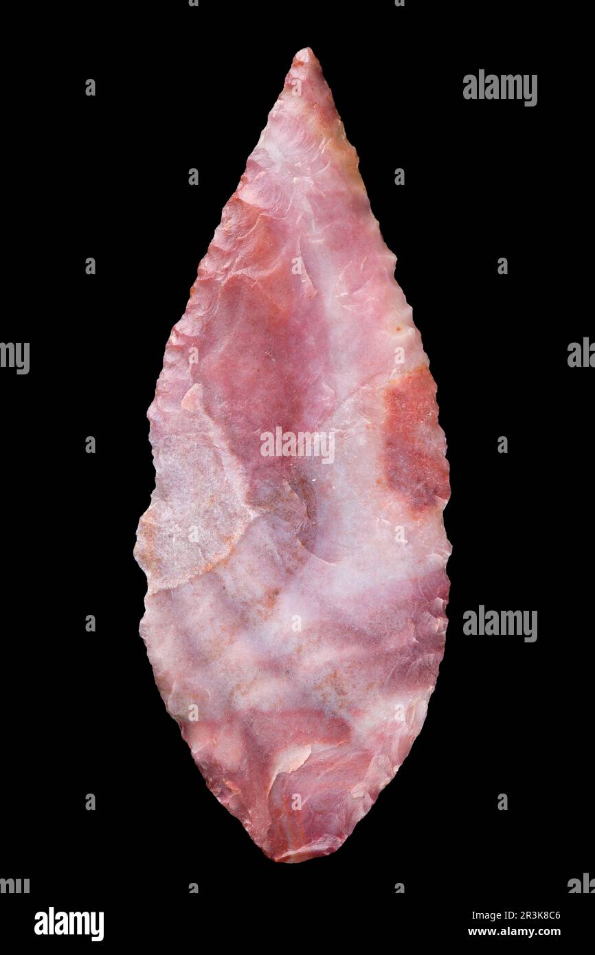 Point in the shape of a laurel leaf in cut stone. Neolithic period ...