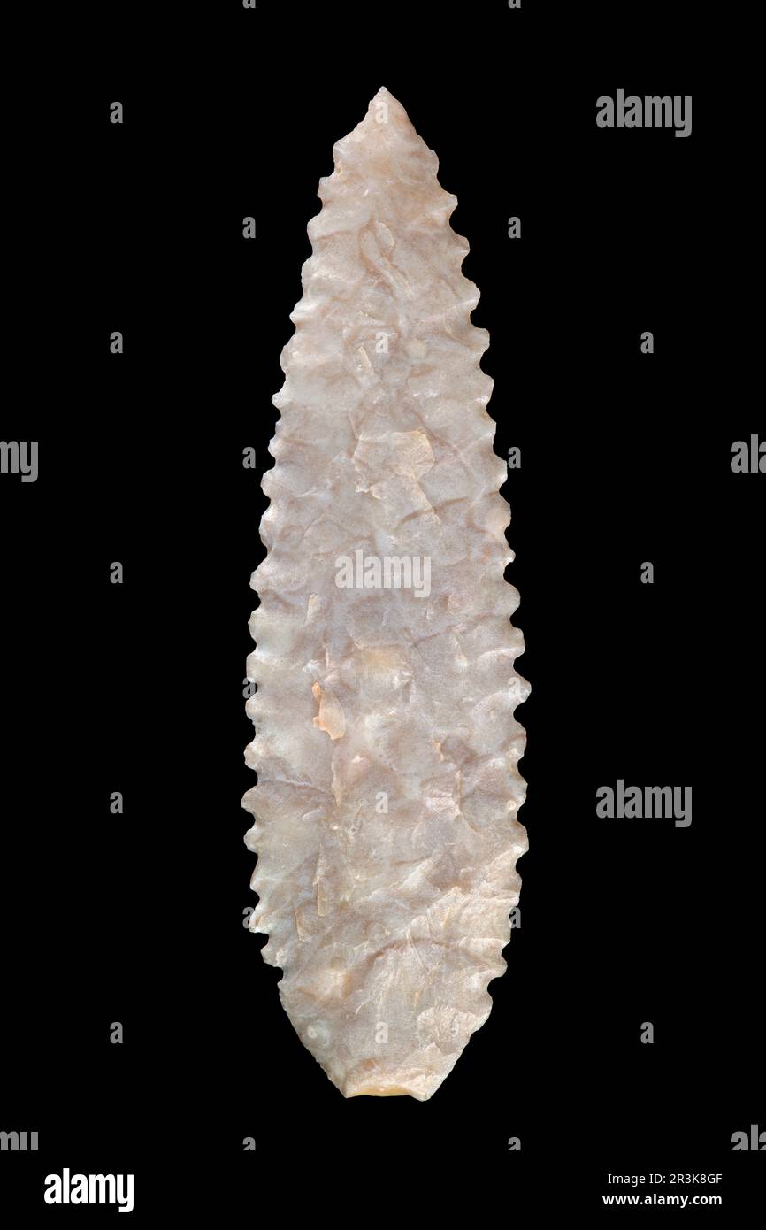 Arrowhead in chipped stone. Neolithic period. Found between 1970 and ...