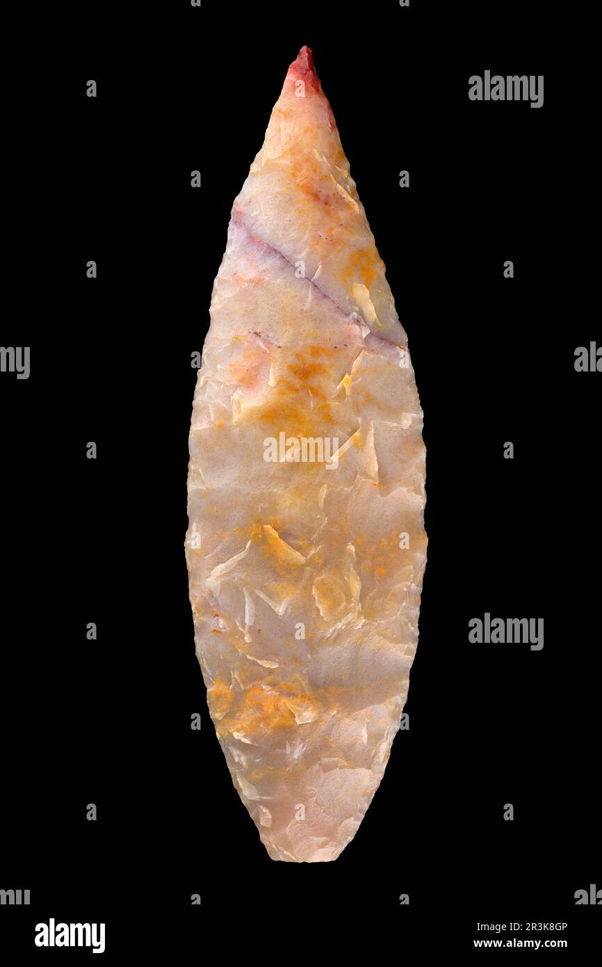 Point in the shape of a laurel leaf in cut stone. Neolithic period ...