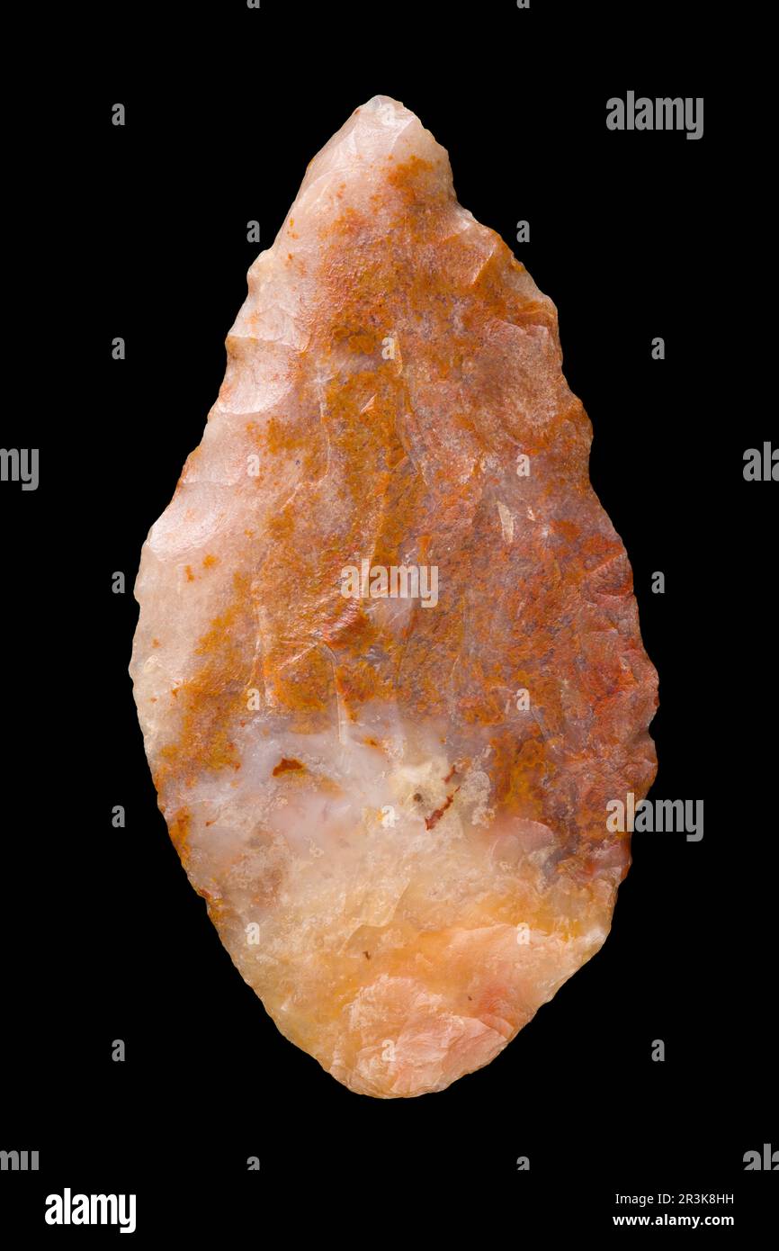 Point in the shape of a laurel leaf in cut stone. Neolithic period ...