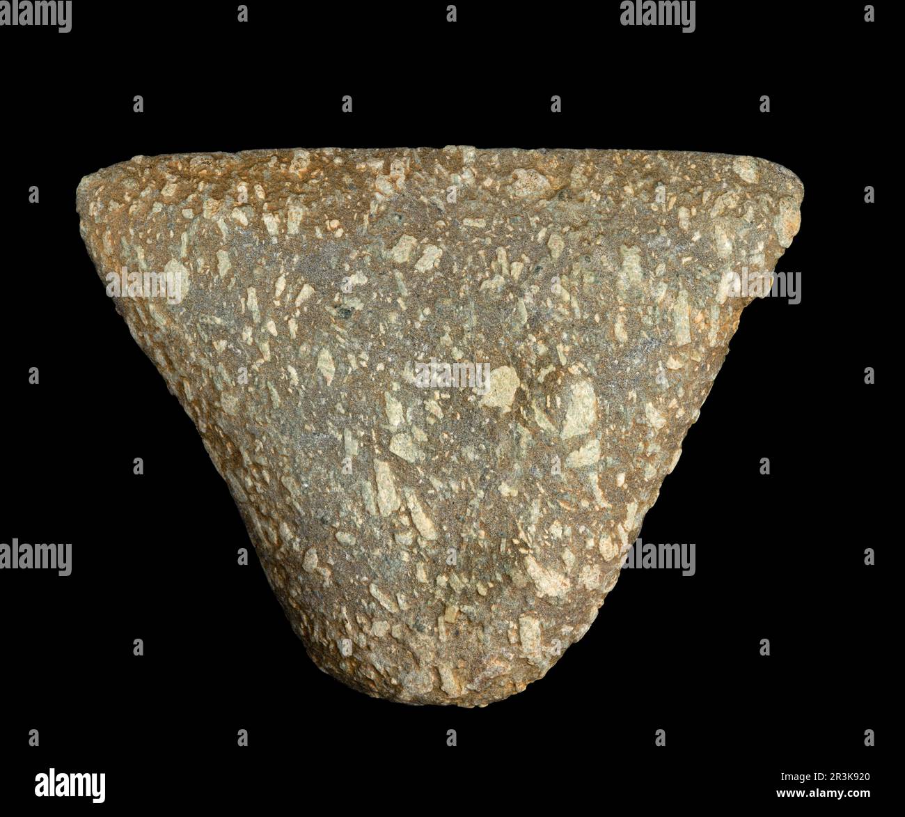 Triangular polished ax in gneiss. Neolithic period. Sub-Saharan Africa ...