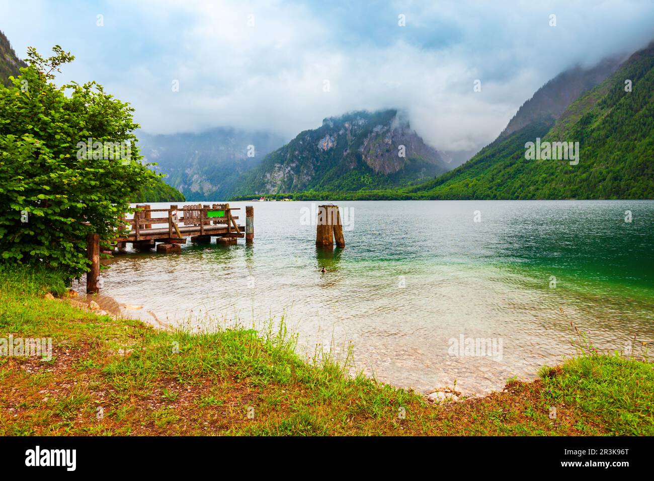The Konigssee is a natural lake in the southeast Berchtesgadener Land ...