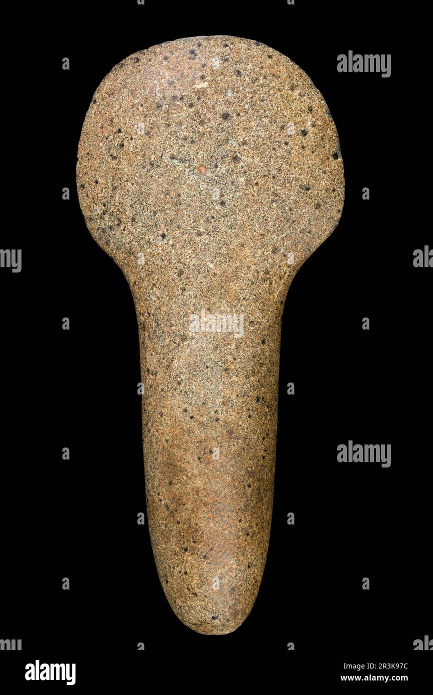 Polished stone ax with spatula. Neolithic period. North Africa ...