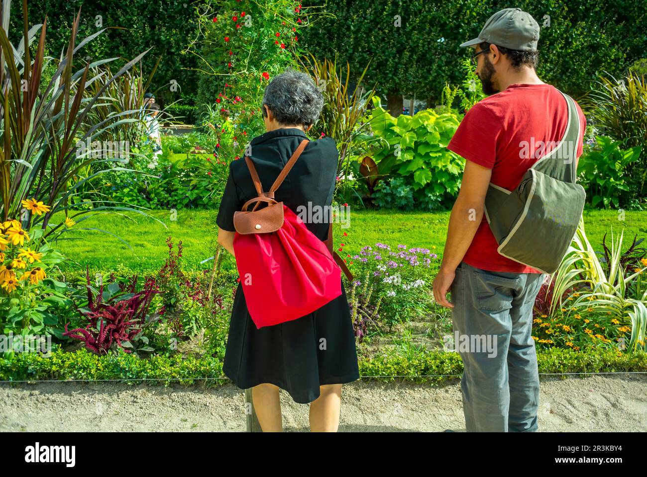 Paris, France, Tourists Visiting Plants Garden, Jardin des Plantes, in ...