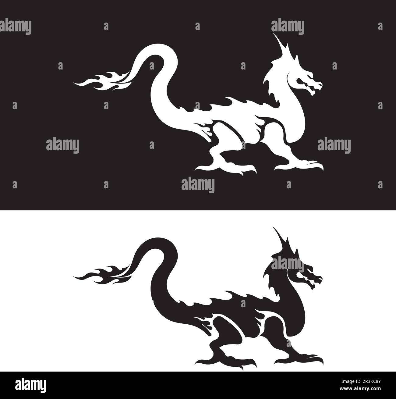 Head dragon flat color logo template vector illustration design Stock ...