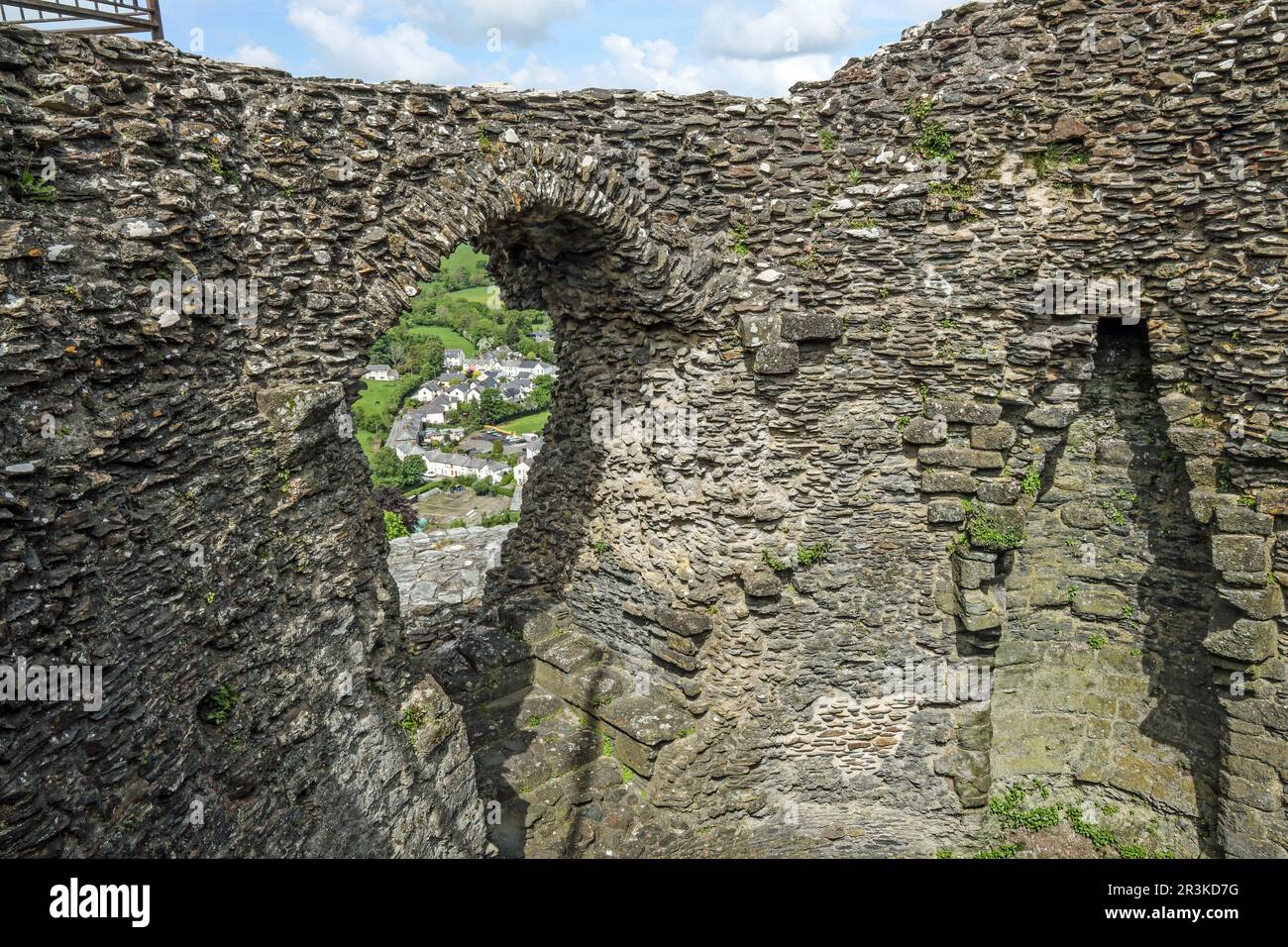 Inside the Upper Chamber of the high tower at Launceston Castle with a ...