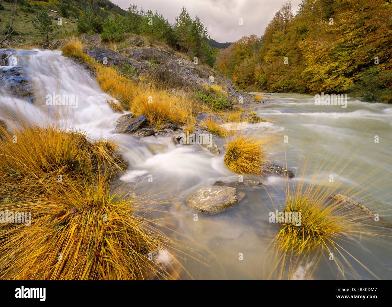 Ravine of Petraficha, Zuriza, western valleys, Pyrenean mountain range ...