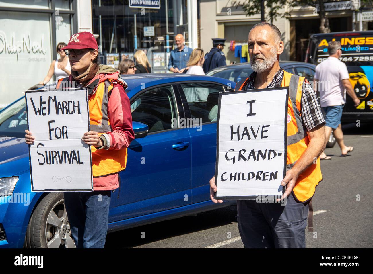 Demonstration for reduction of carbon footprint hi-res stock ...