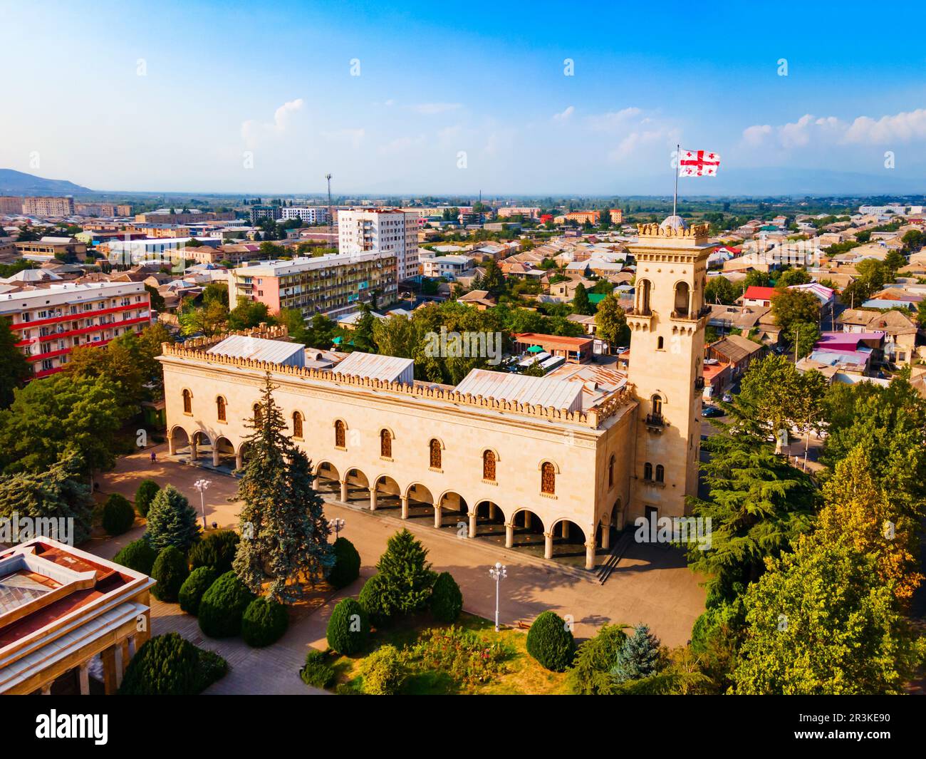 The Joseph Stalin Museum aerial panoramic view in Gori, Georgia. Museum ...
