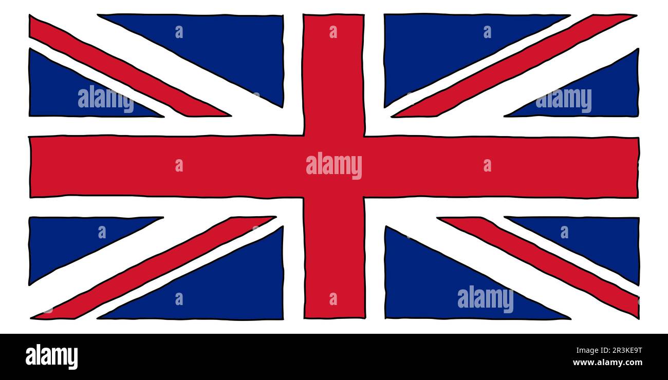 Hand drawn uk flag Stock Photo - Alamy