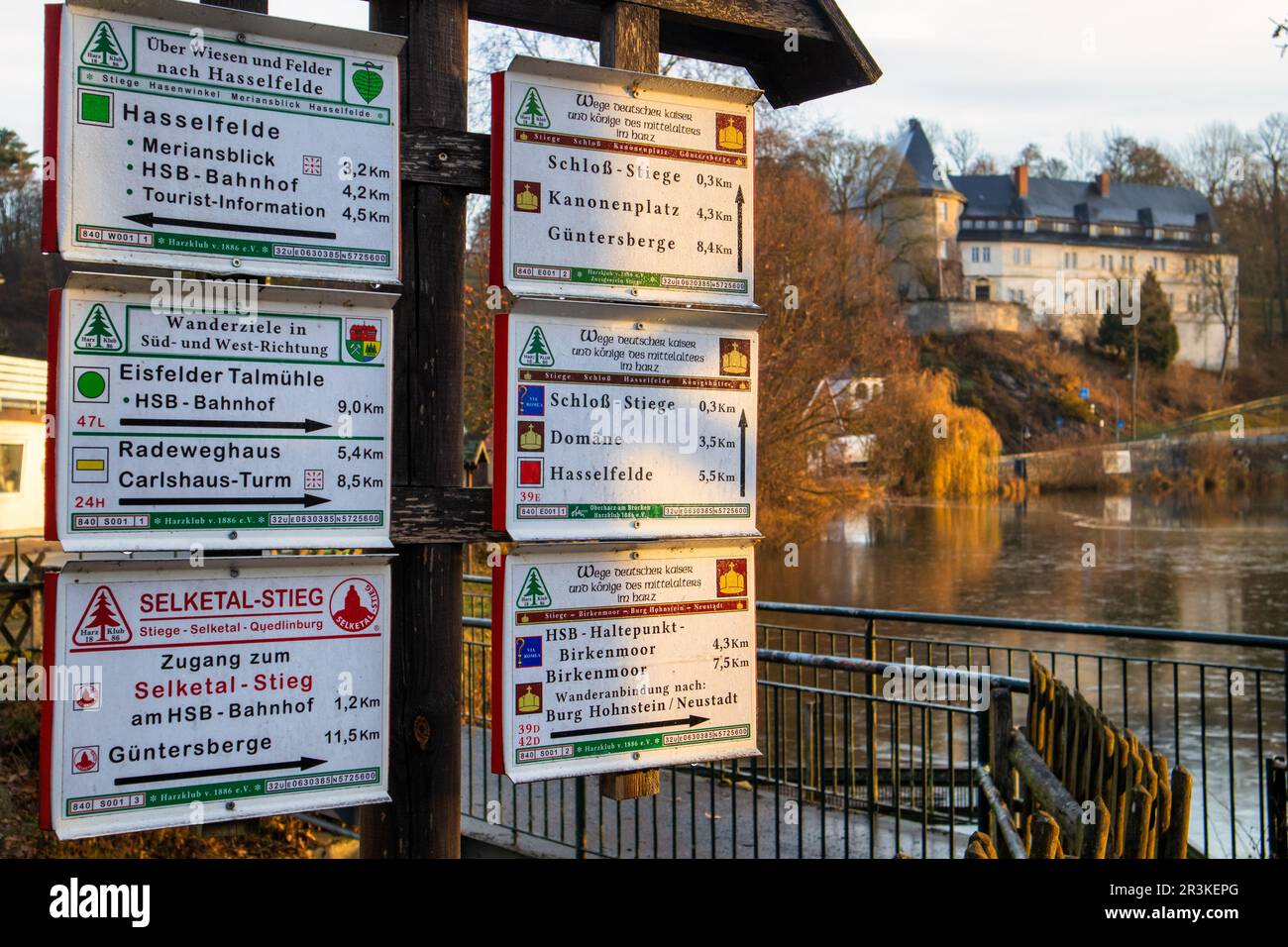 Hiking trails village Stiege Harz Stock Photo - Alamy