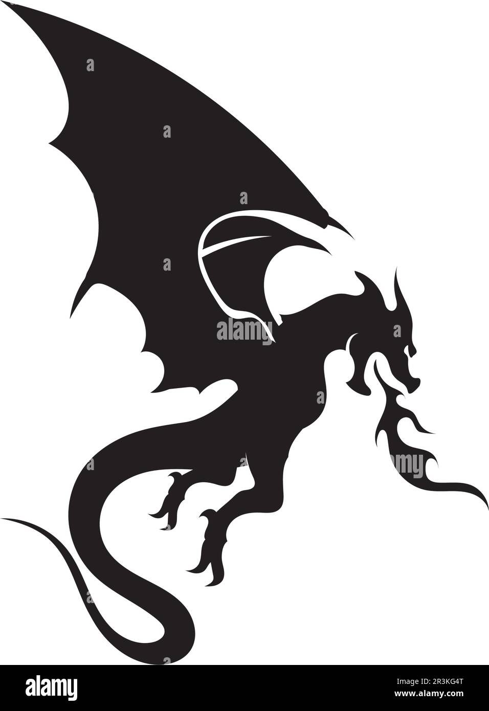 Head dragon flat color logo template vector illustration design Stock ...