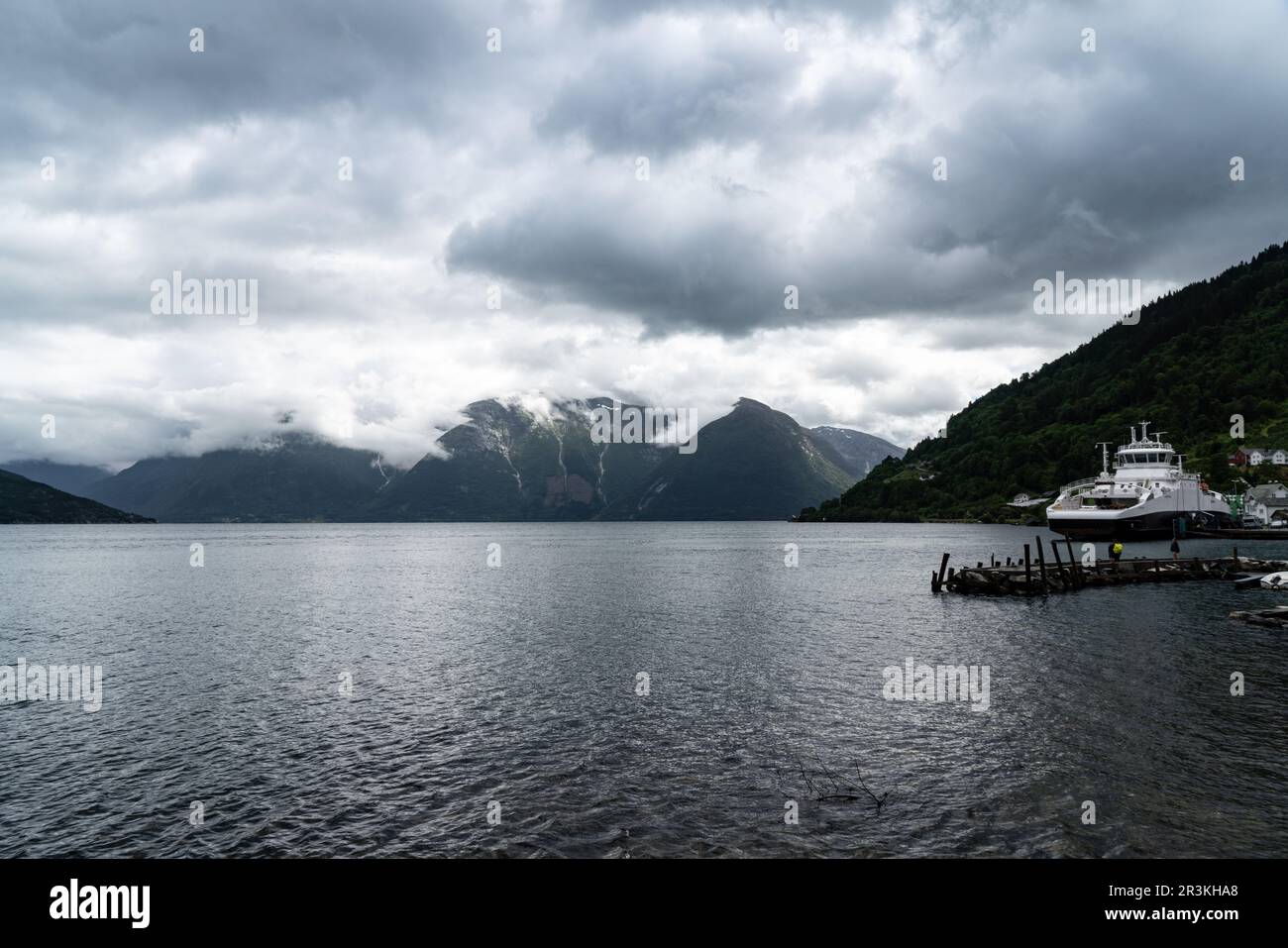 View of the SÃ¸refjord near Utne on the Hardangerfjord, Norway Stock ...