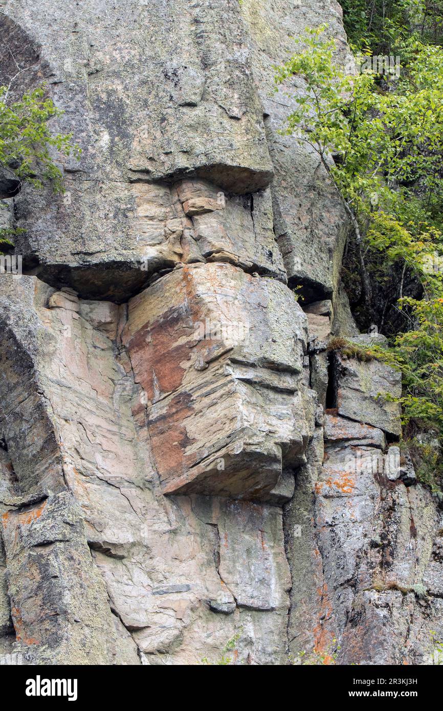 Rock resembling a human figure. La Mauricie National Park. Quebec ...
