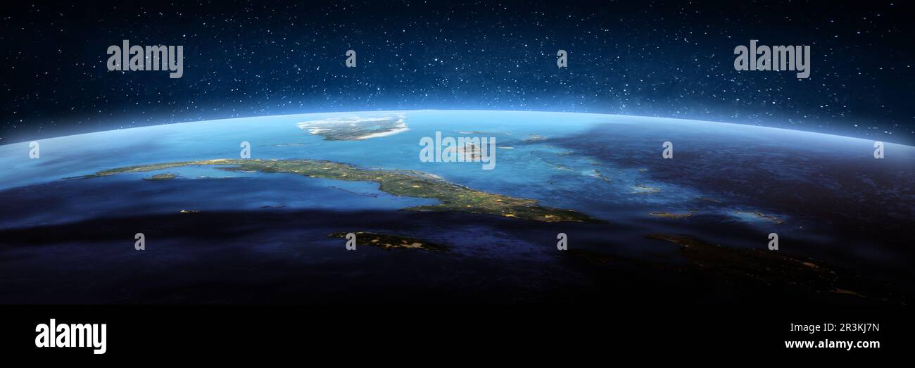 Cuba, landscape frome space. Elements of this image furnished by NASA ...