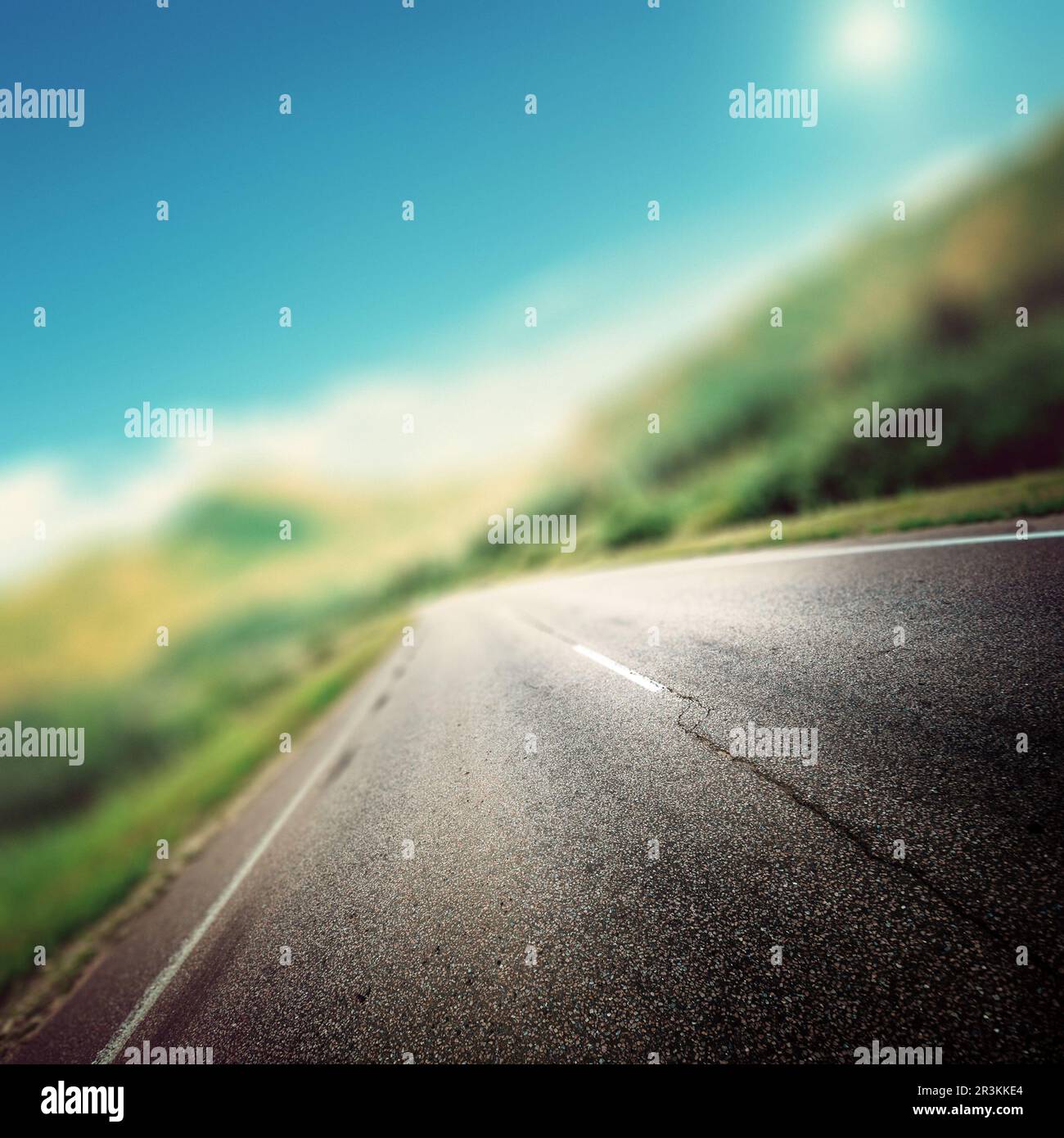 Road in forest blur tilt effect Stock Photo - Alamy