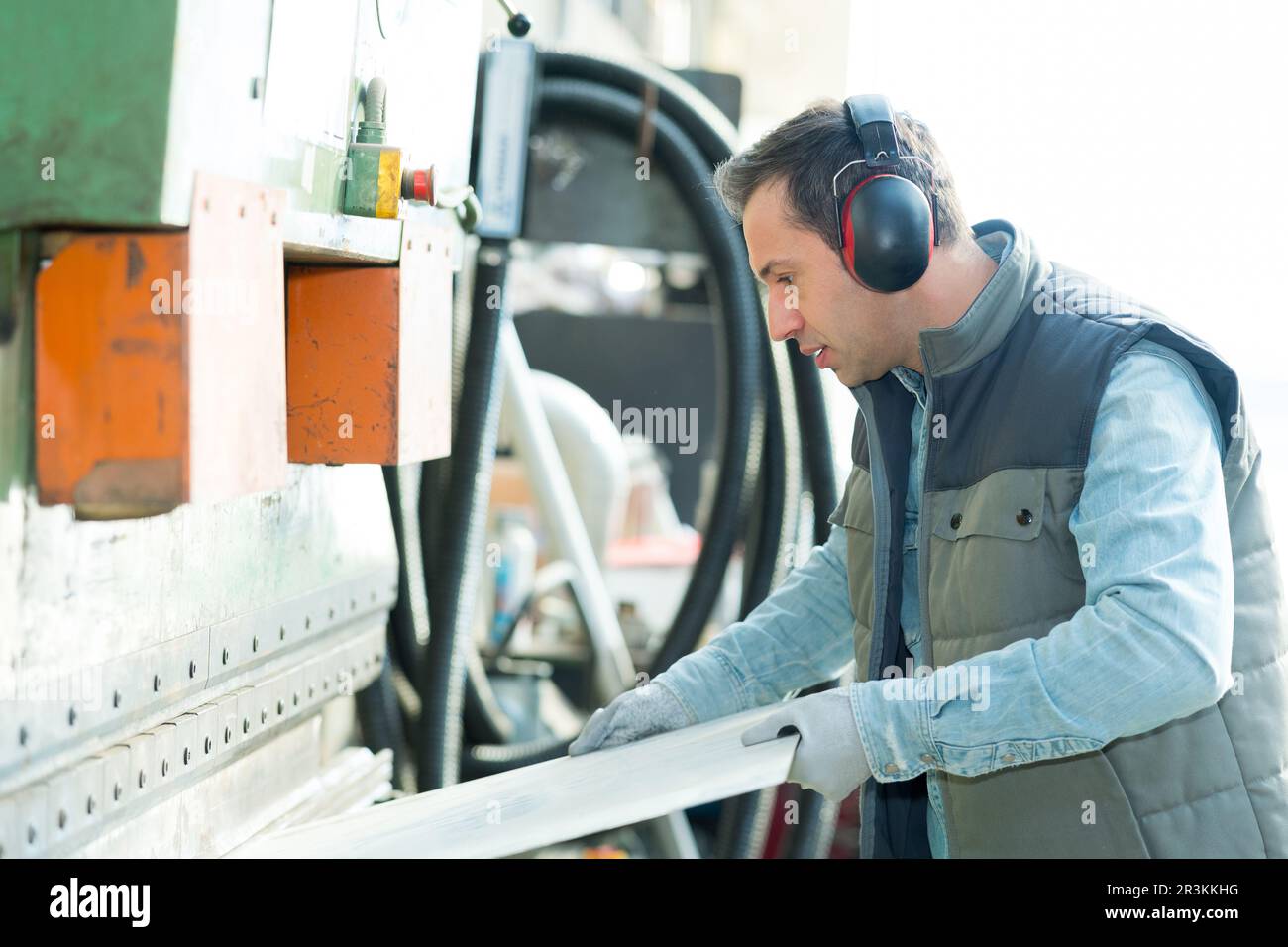 sheet metal worker in profile Stock Photo - Alamy