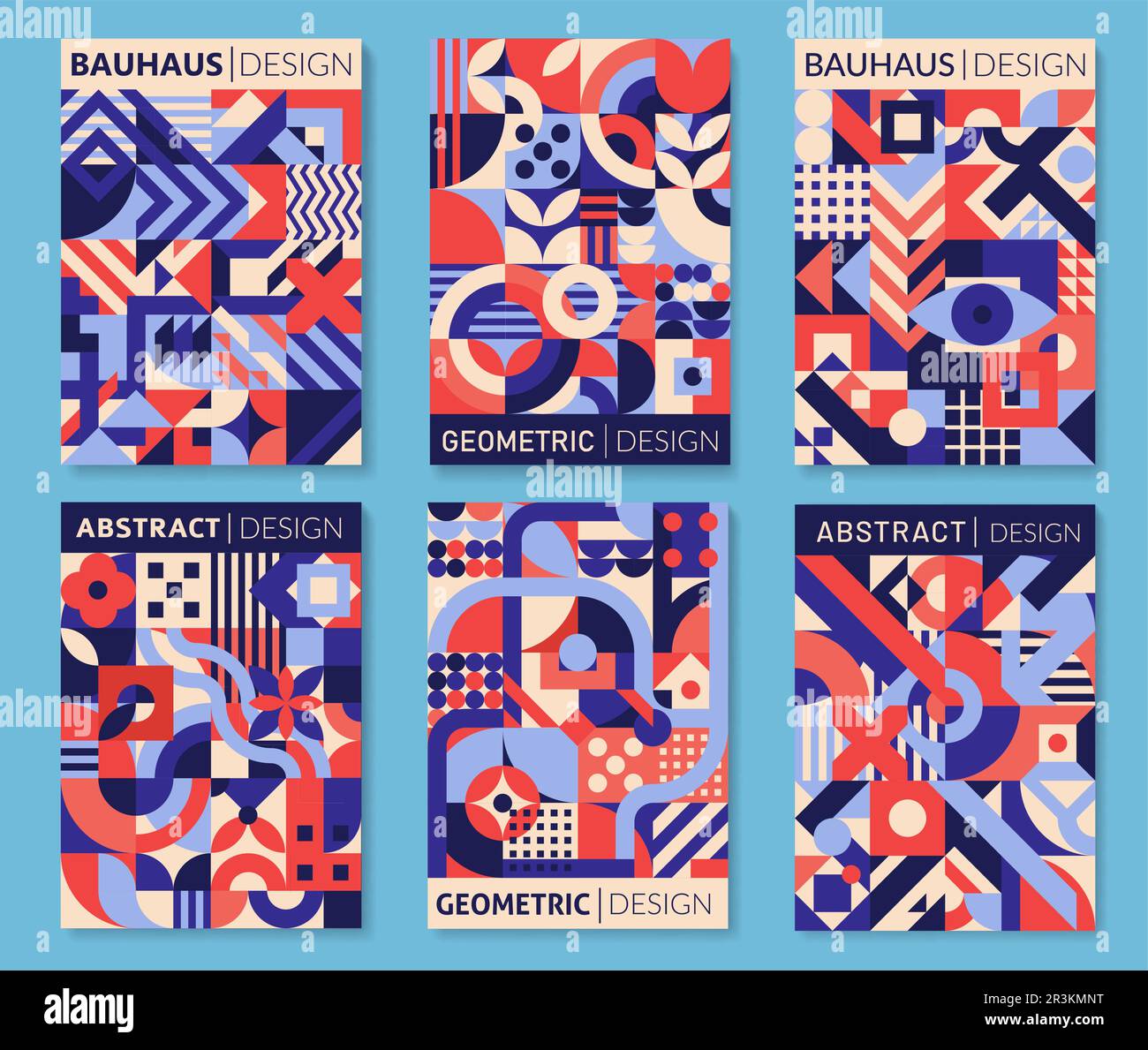 Bauhaus posters with geometric abstract patterns. Simple geometry ...