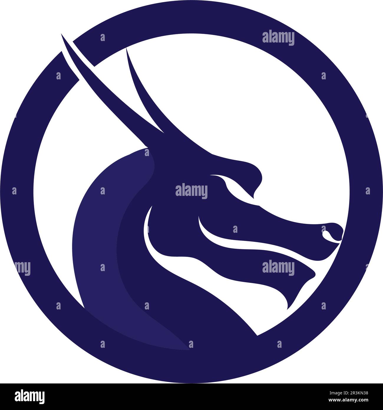 Head dragon flat color logo template vector illustration design Stock ...