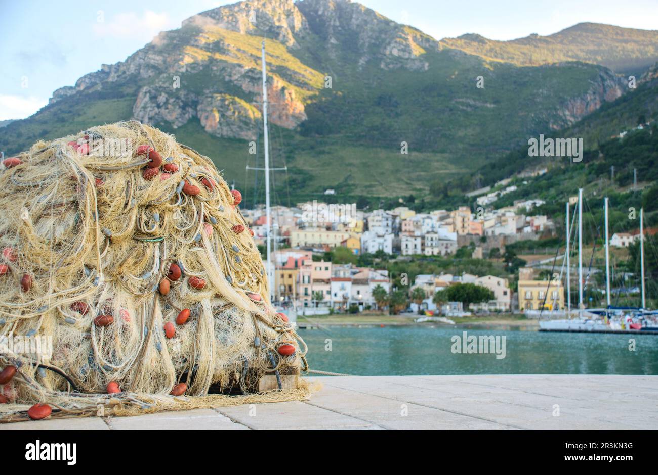Image of wonderful seaport along ancient and touristic town hill in ...