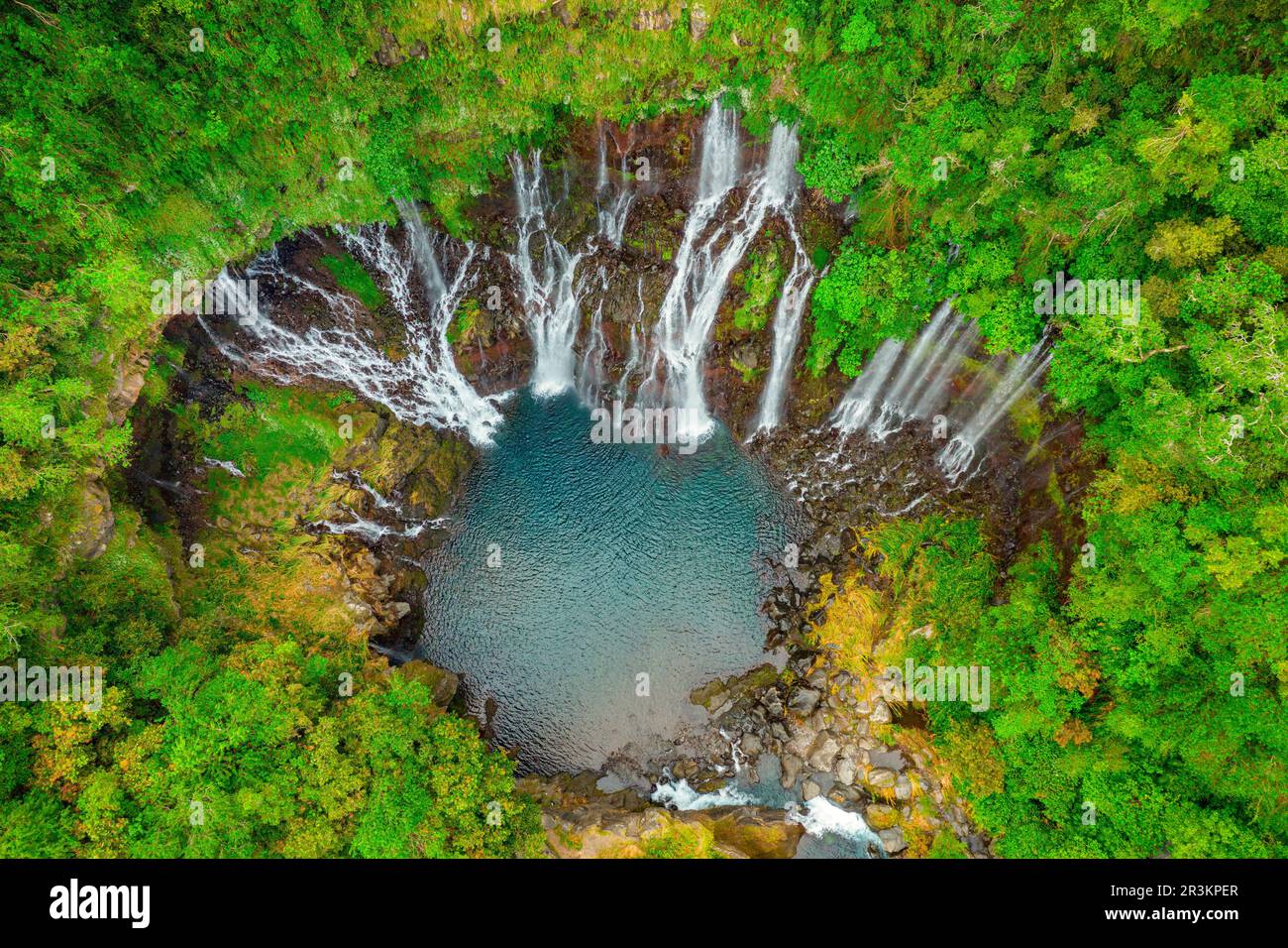 Grand Galet waterfall, Langevin River, Saint-Joseph, Reunion Island ...