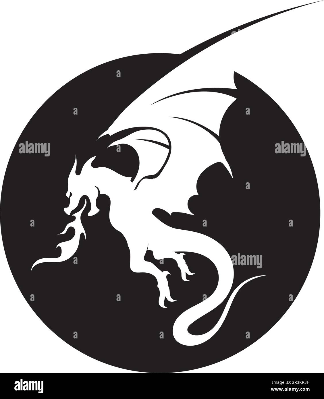 Head dragon flat color logo template vector illustration design Stock ...