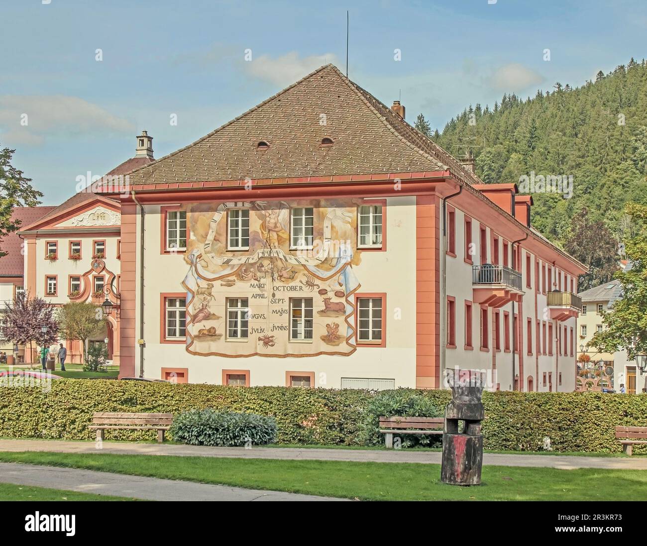Building with sundial St. Blasien, Black Forest Stock Photo - Alamy