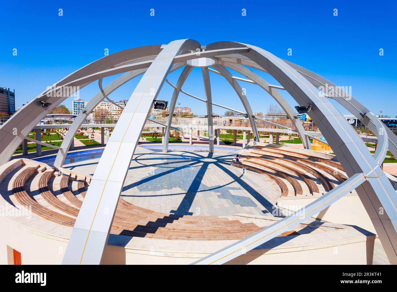 Tashkent, Uzbekistan - April 11, 2021: Amphitheater in the Park Navruz ...