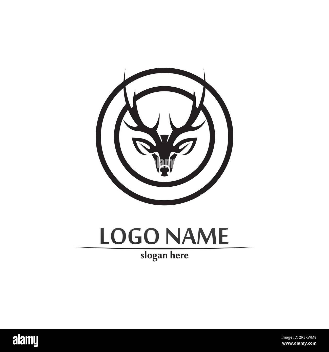 deer logo animal horn and mammal design and graphic vector Stock Vector ...