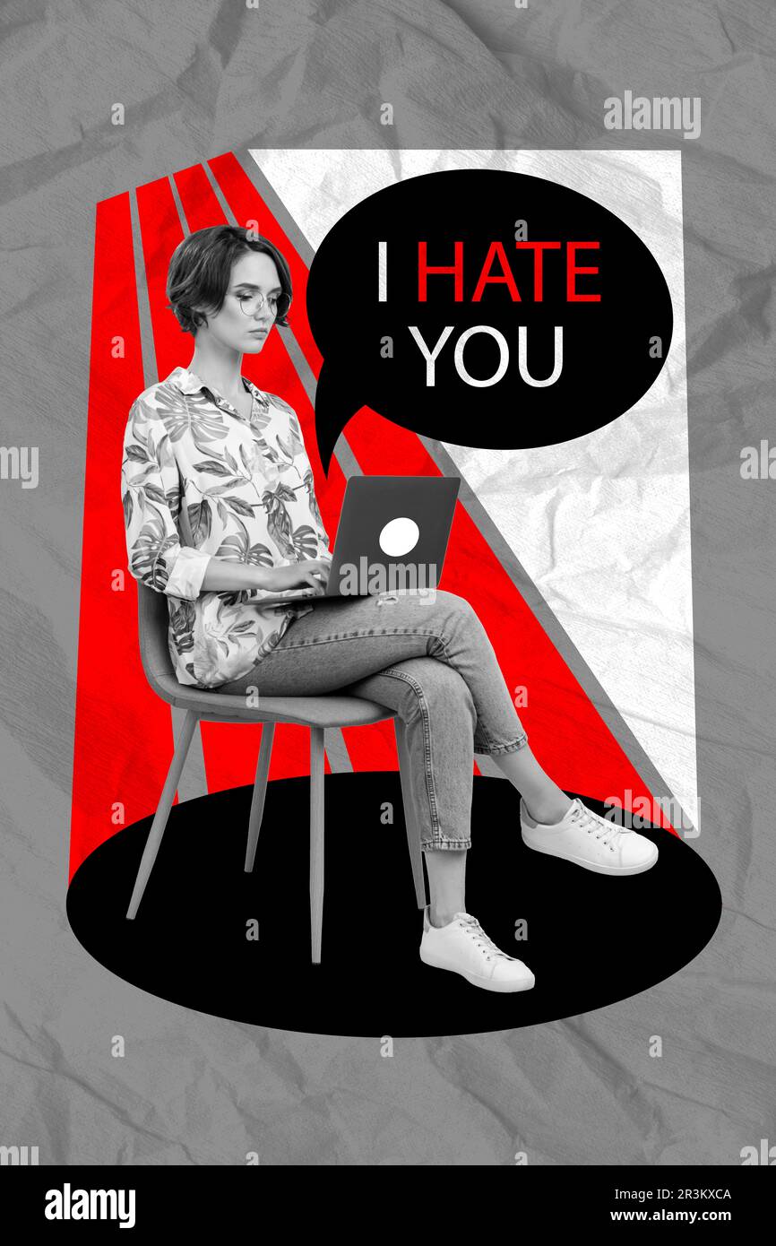 Image poster collage artwork of serious confident businesswoman sitting ...