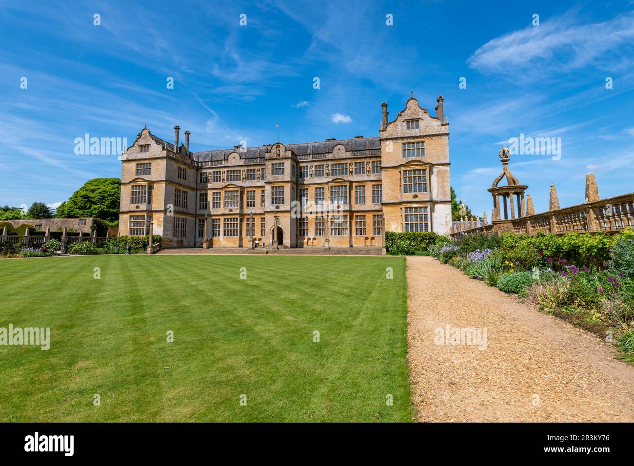 Montacute, UK. Sunday 21 May 2023. Formal gardens of Montacute House on ...