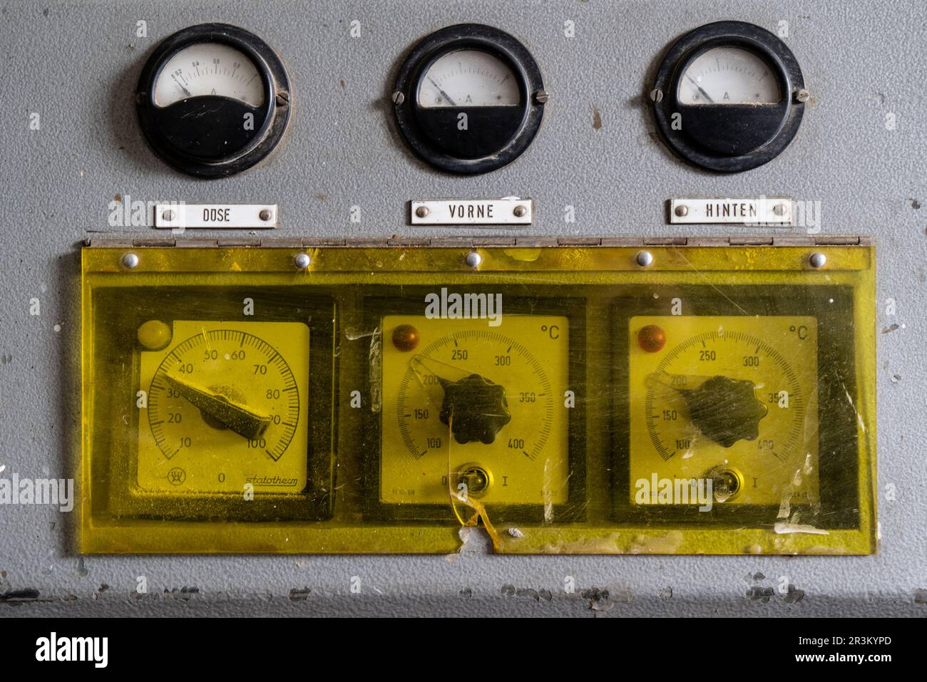 Fittings of machines in an old thermometer factory Stock Photo - Alamy