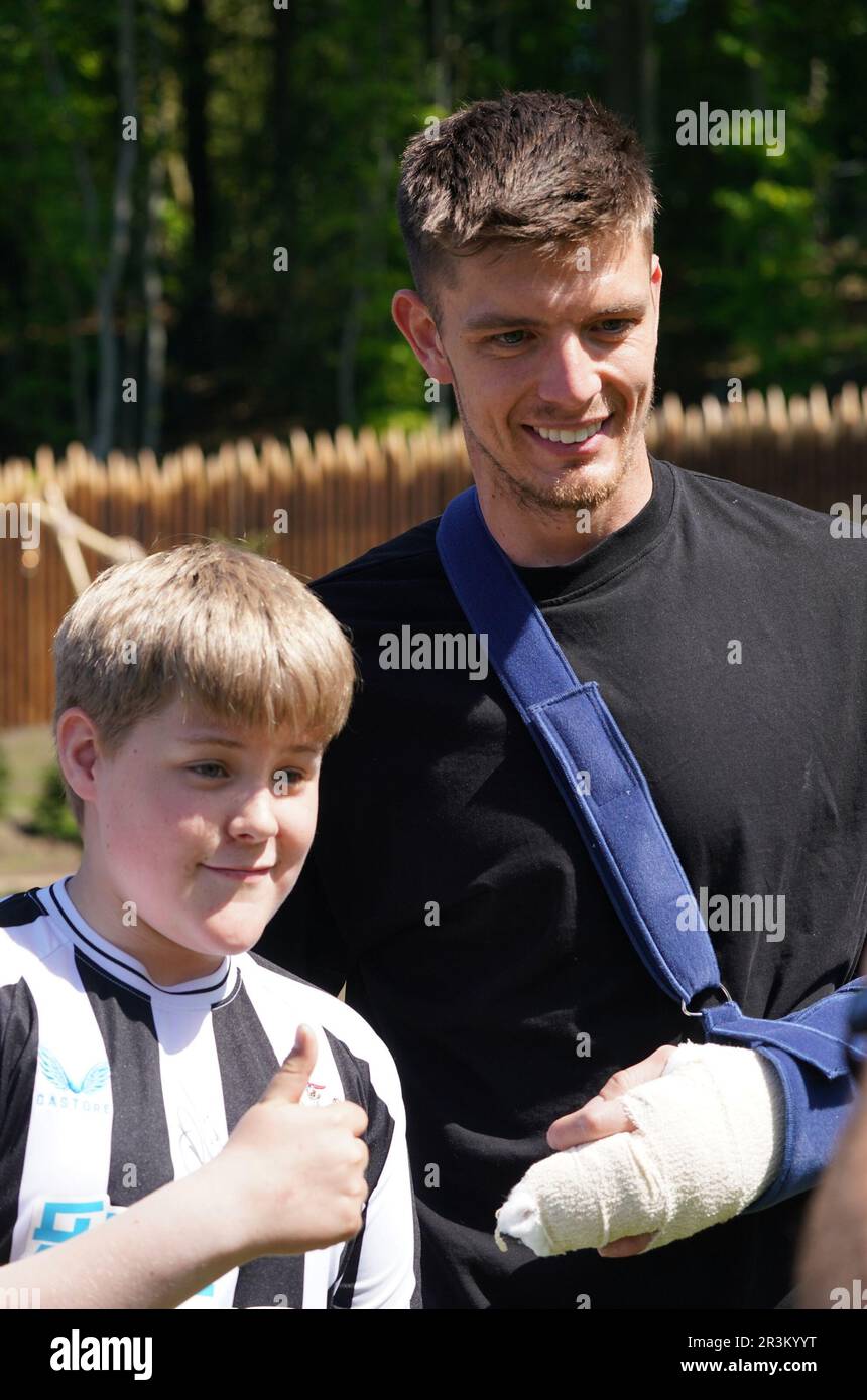 Newcastle United goalkeeper Nick Pope, meets a fan at 'Lilidorei', the ...