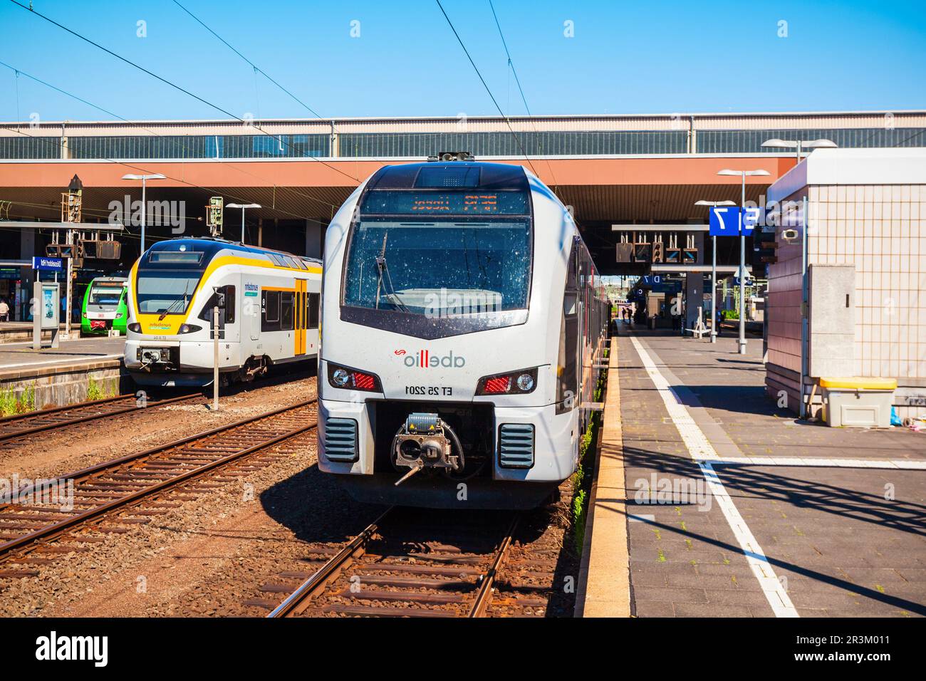 DUSSELDORF, GERMANY - JULY 02, 2018: Modern locomotive train at the ...