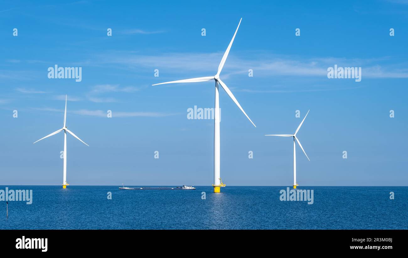 Windmill turbines huge winmill park in the Netherlands Stock Photo - Alamy
