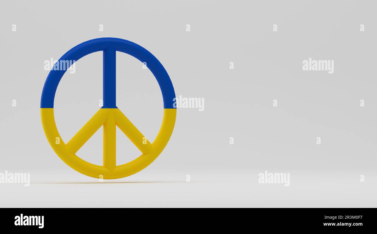 Colored peace symbol in front of background - 3D Illustration Stock ...