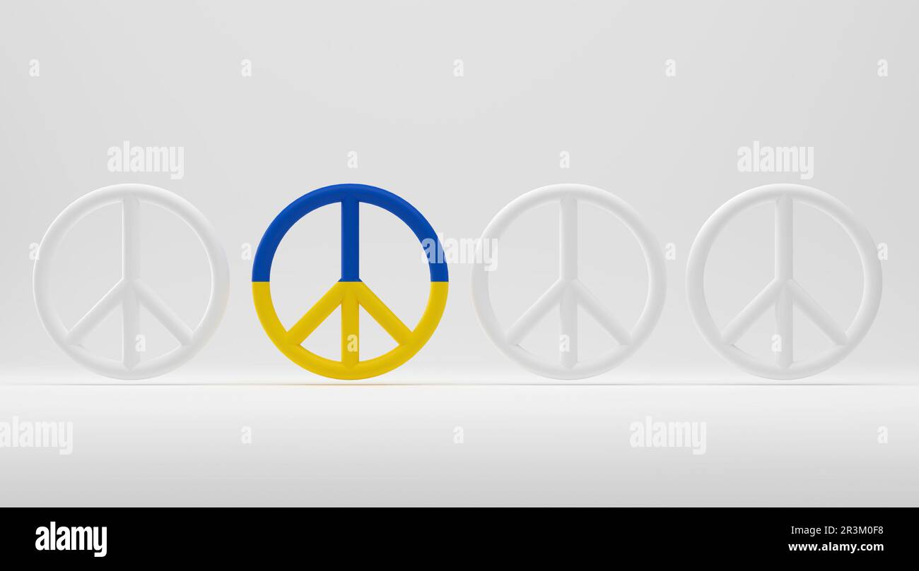 colored peace symbol in front of background - 3D Illustration Stock ...