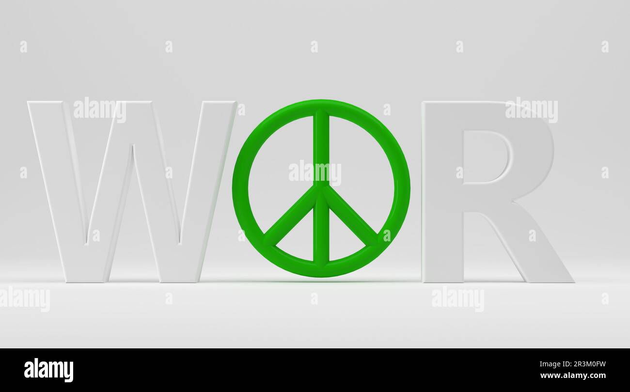 Colored peace symbol in front of background - 3D Illustration Stock ...