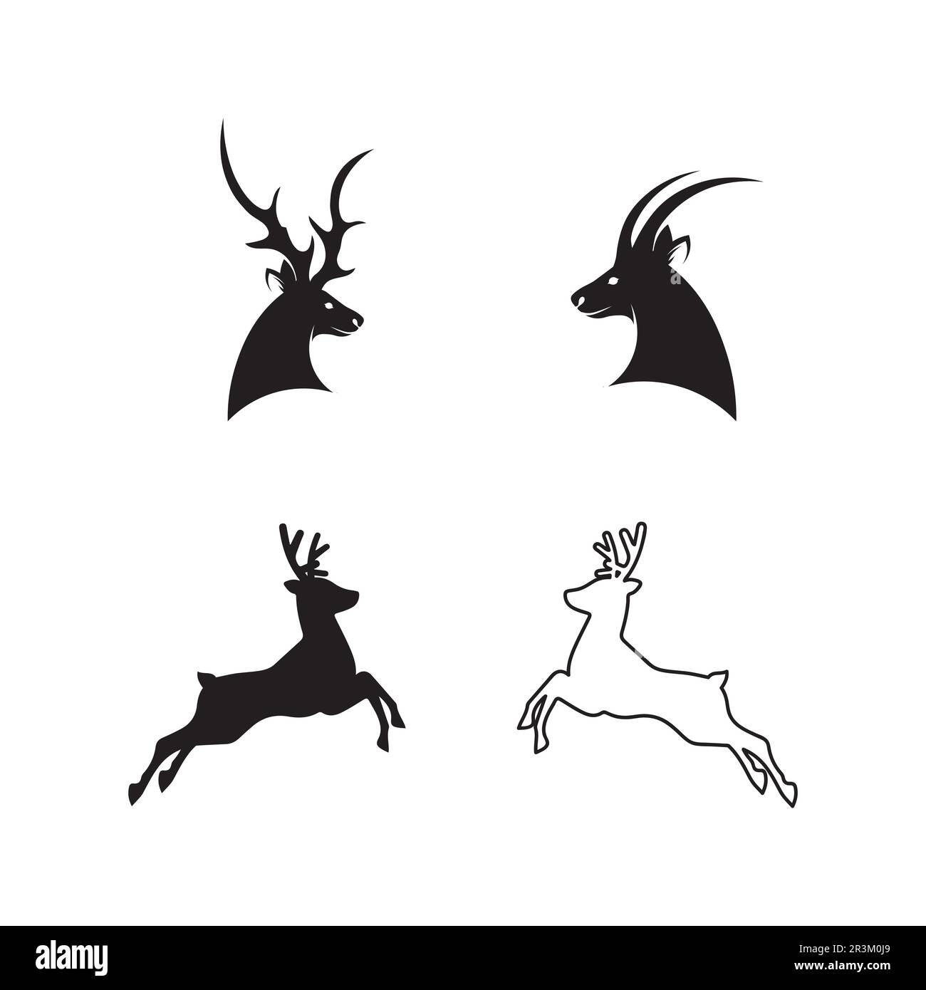 deer logo animal horn and mammal design and graphic vector Stock Vector ...
