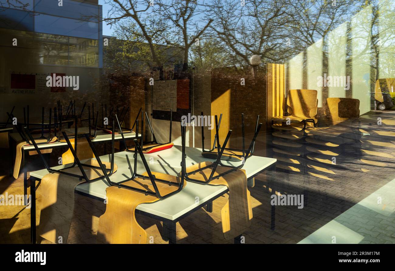 Classroom Of A School, View Through The Window, Berlin, Germany Stock ...