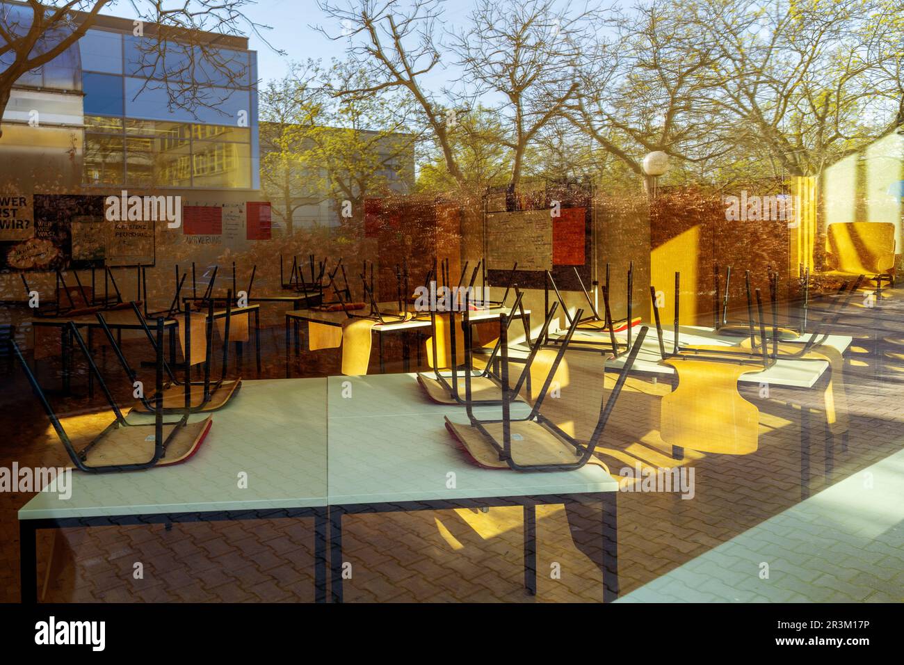 Classroom Of A School, View Through The Window, Berlin, Germany Stock ...