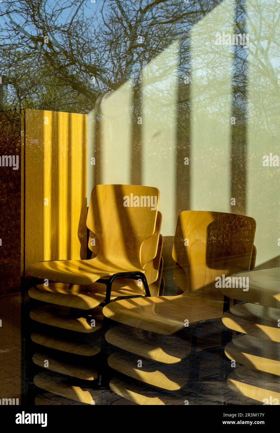 Classroom Of A School, View Through The Window, Berlin, Germany Stock ...