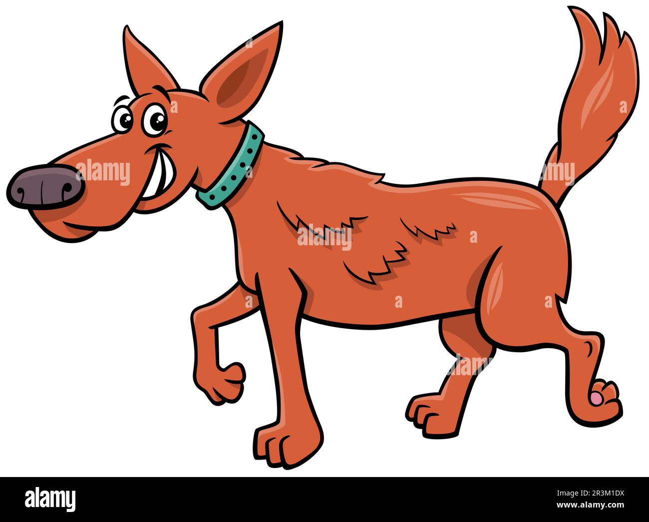 Cartoon brown dog comic animal character Stock Photo - Alamy