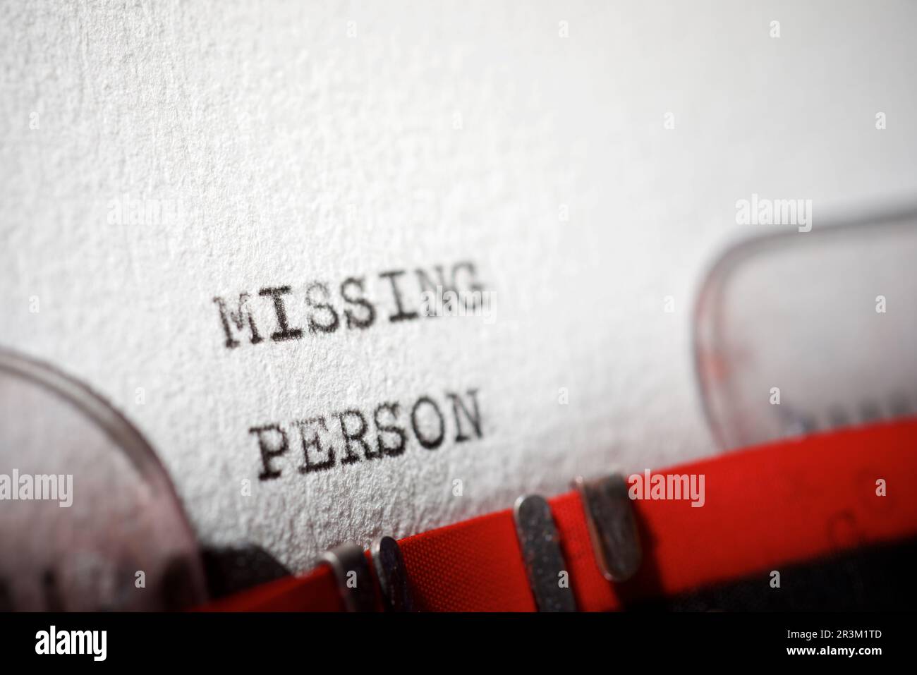 Missing person text written with a typewriter Stock Photo - Alamy