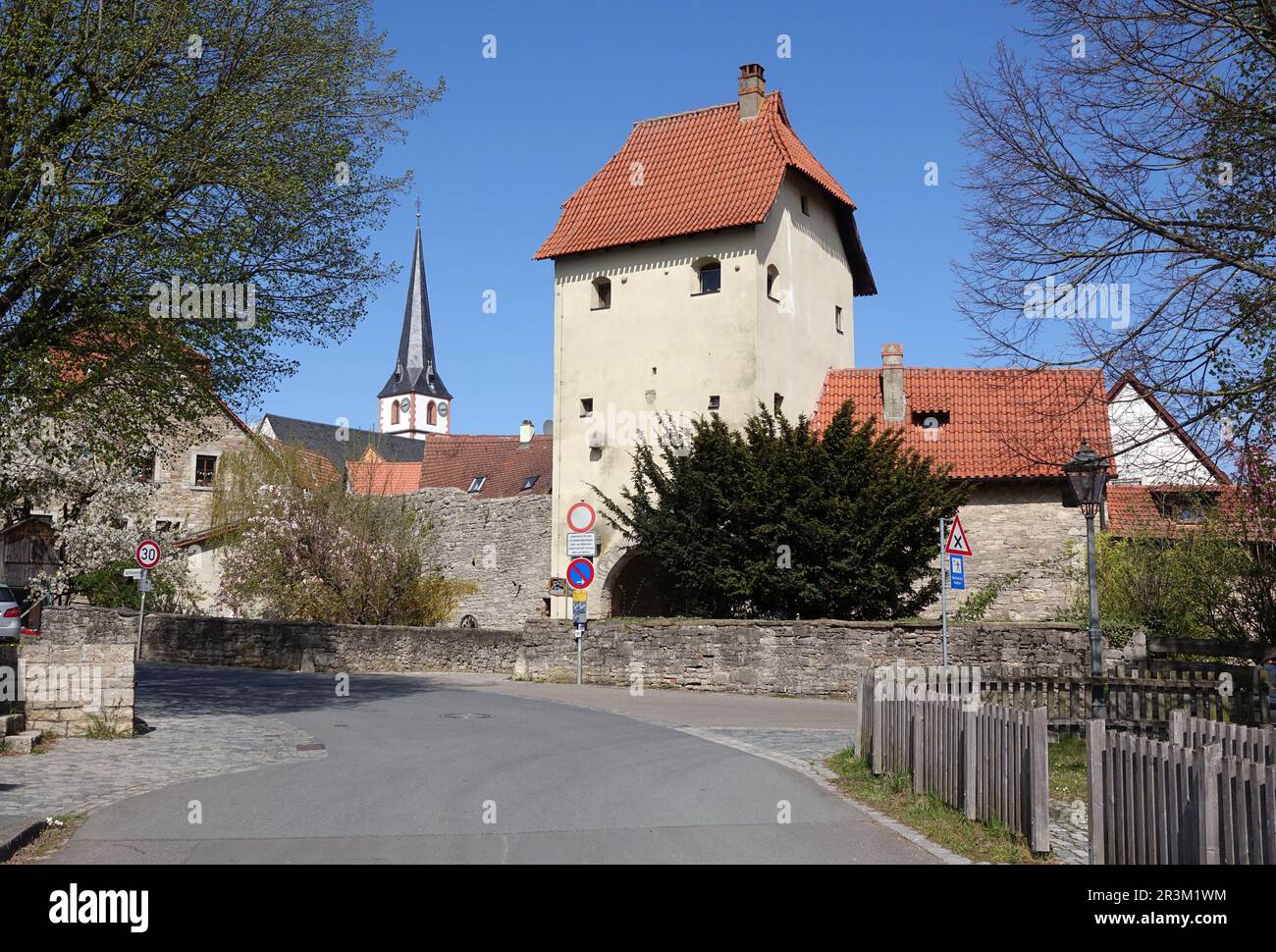 Church and Erlacher Gate in Sulzfeld am Main Stock Photo - Alamy