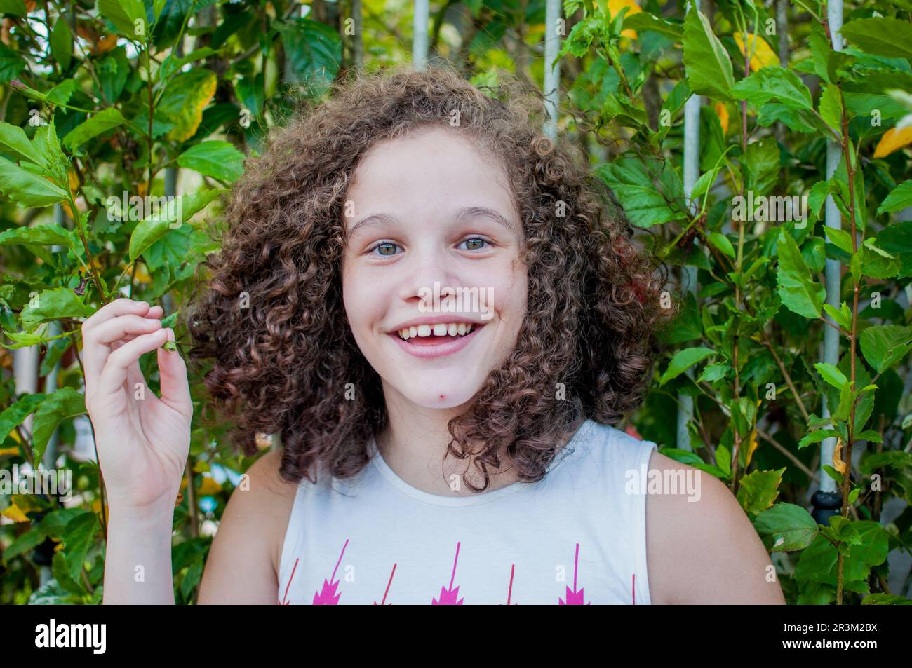 Portrait of curly hair girl Stock Photo - Alamy